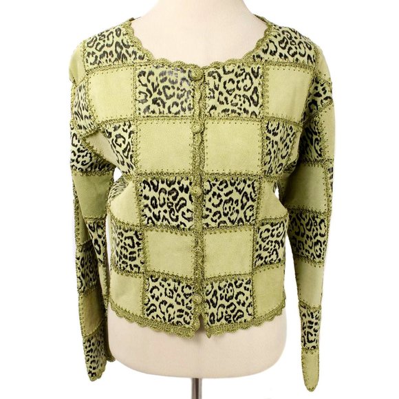 SMH Boutique | Jackets & Coats | Smh Boutique Green Leopard Print Suede ...
